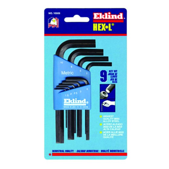 Eklind Metric 9pc Hex-L Key Set, Short Handle : Rollins & Sons (London) Ltd
